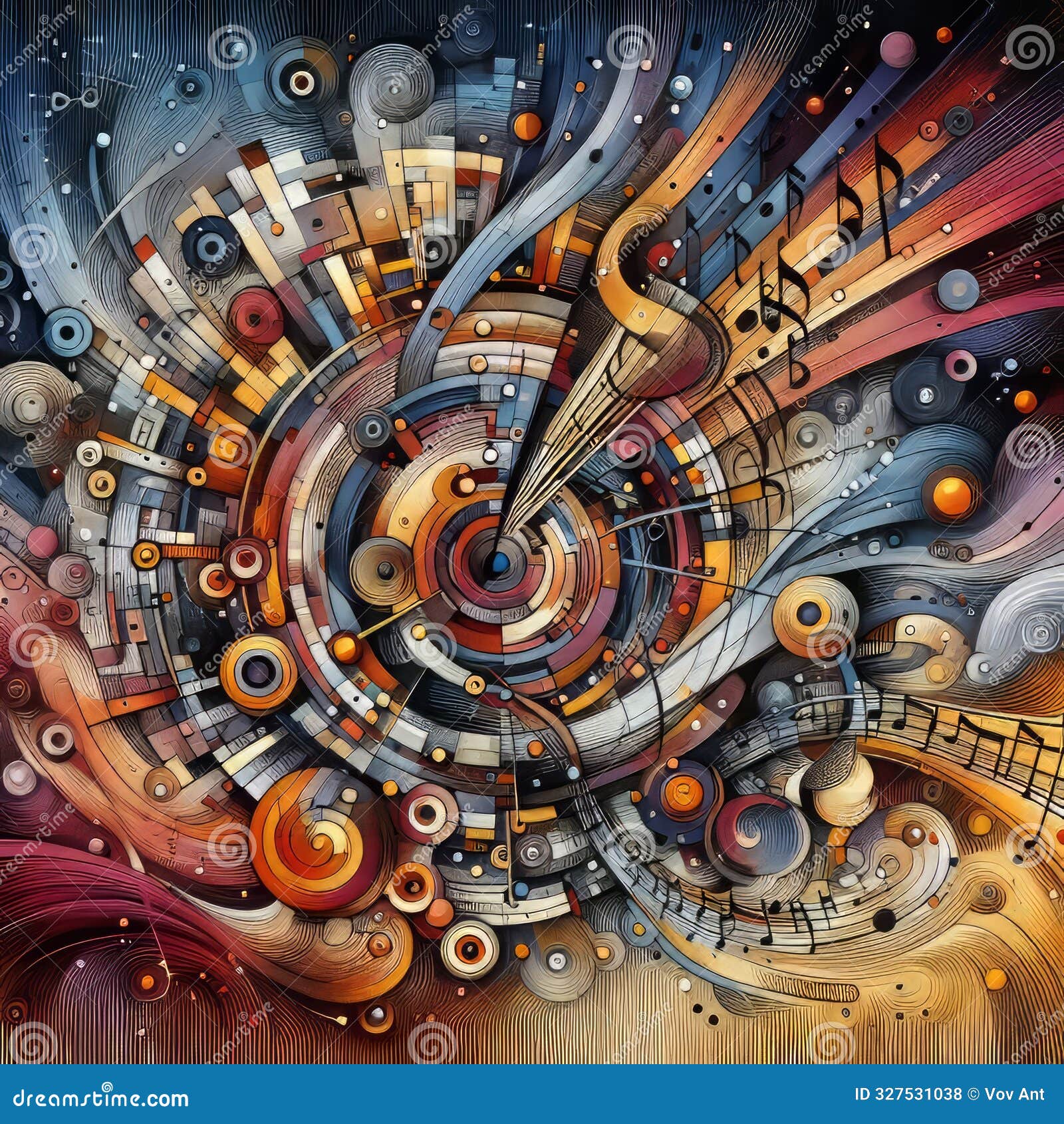 93 26. Synchronism Musical Composition Drawing_ a Mpos Stock ...