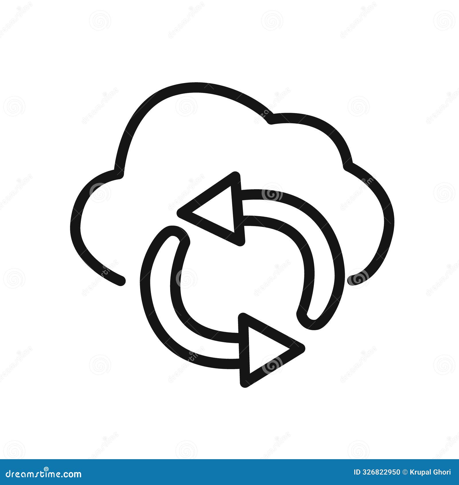 Synchronization Icon Linear Vector Graphics Sign Stock Vector ...