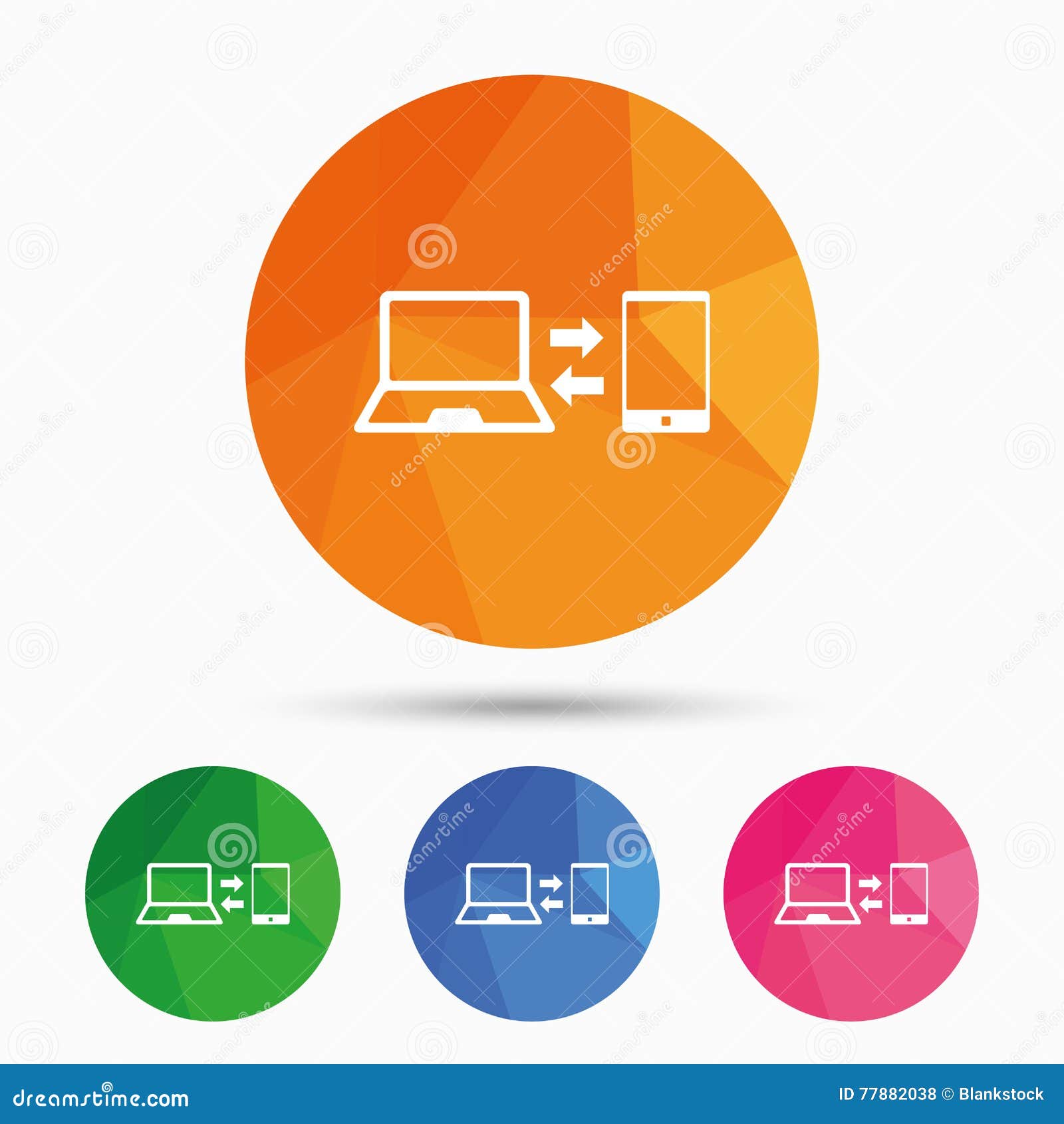 Synchronization Icon Notebook With Smartphone Stock Vector