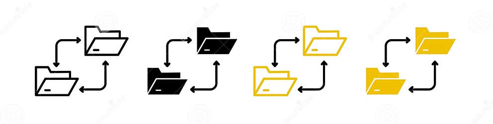 Synchronization Icon Set. Share Backup Data Vector Symbol in a Black ...