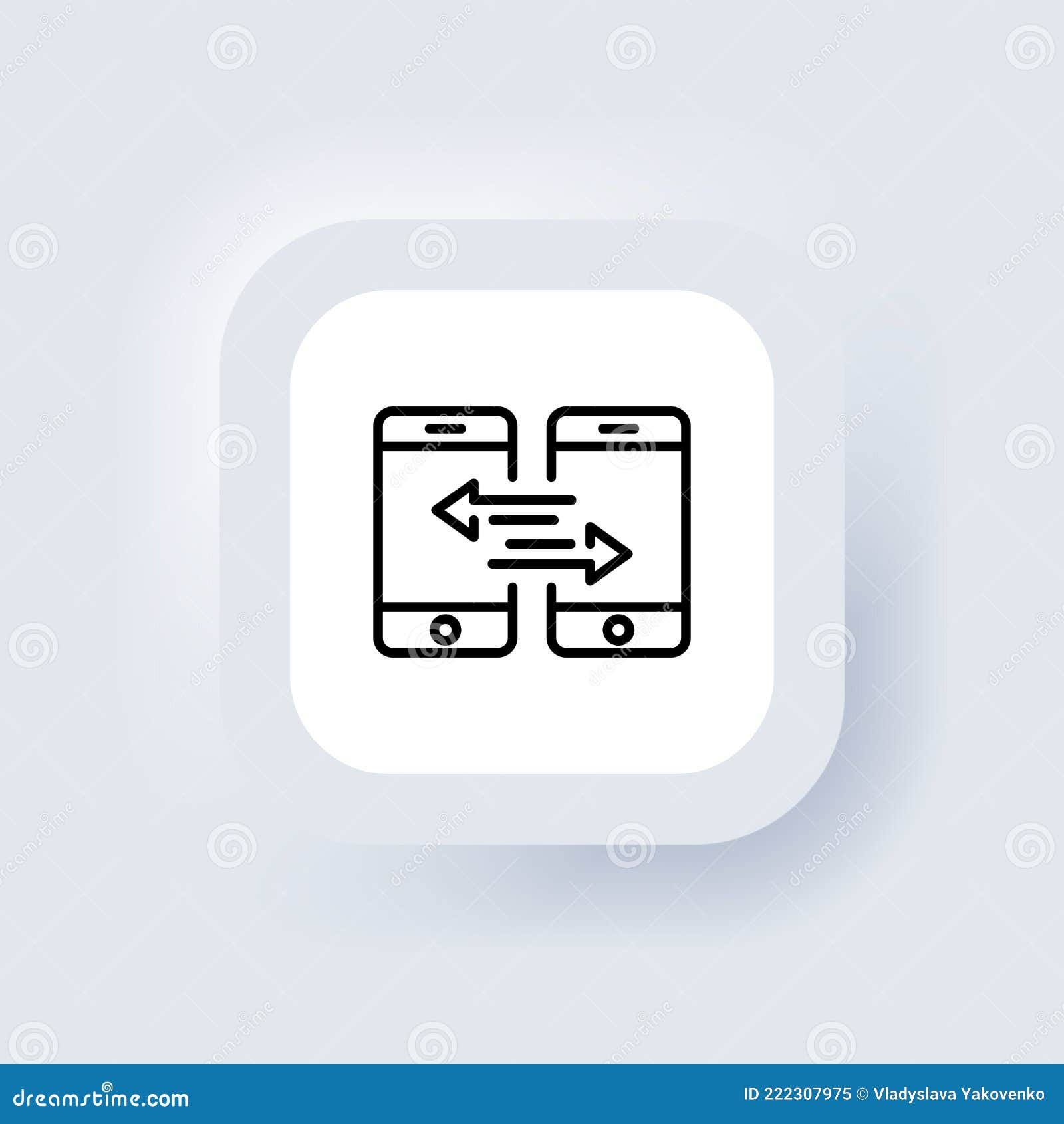 Synchronization Icon. Vector. Data Synchronization between Two Smartphone. Sync, Transfer ...