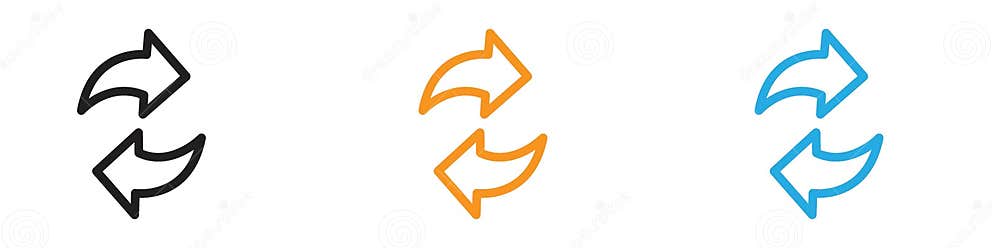 Synchronization Icon Vector Logo Set Collection for Web App Ui Stock ...