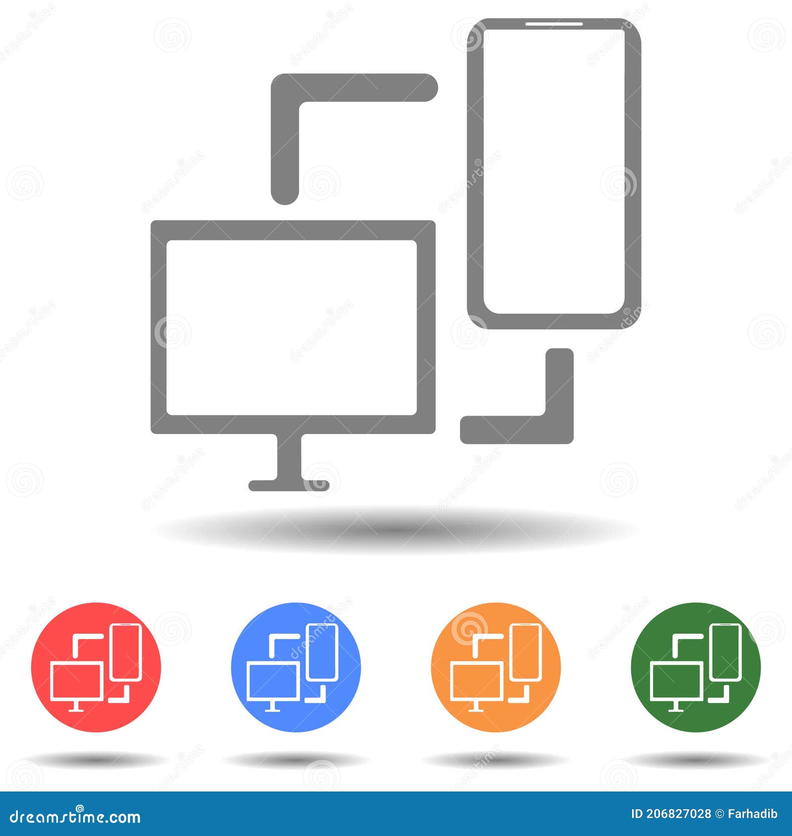 Synchronization PC Mobile Phone Transfer Vector Icon Stock Vector ...