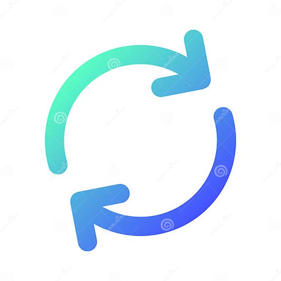 Synchronization Pixel Perfect Gradient Linear Ui Icon Stock Vector ...