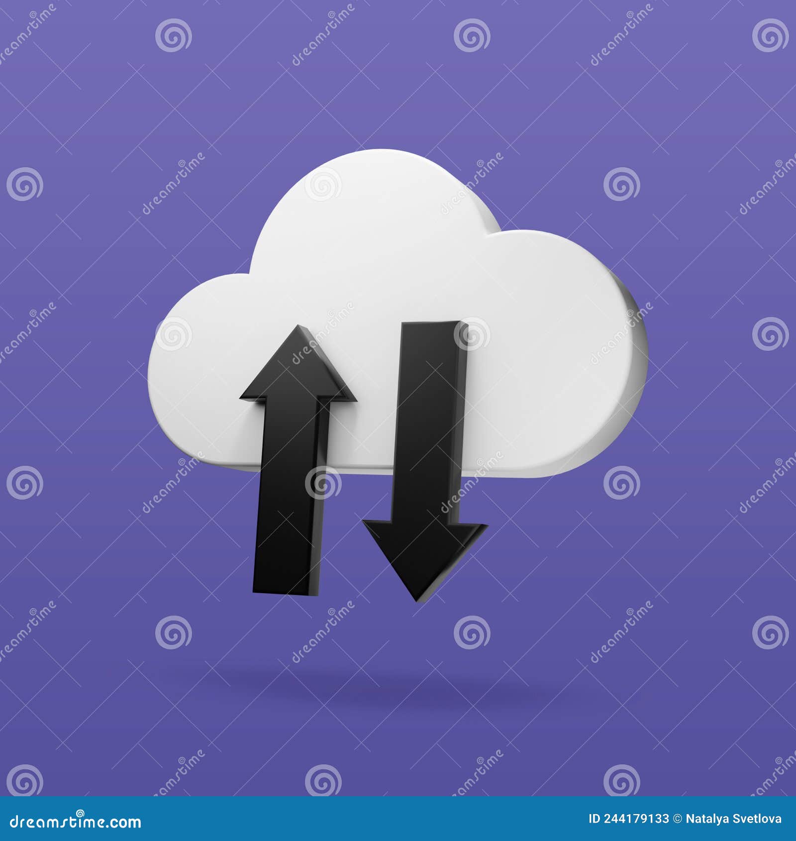 Cloud Synchronization 3d Icon. Cloud Computing Technologies. 3D Rendering. Stock Illustration ...