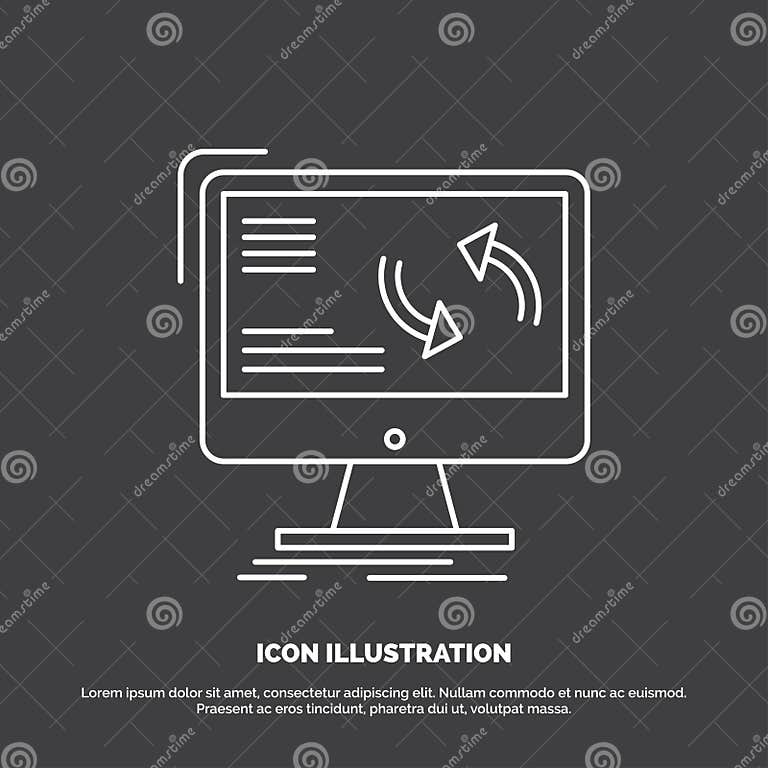 Synchronization, Sync, Information, Data, Computer Icon. Line Vector Symbol for UI and UX ...
