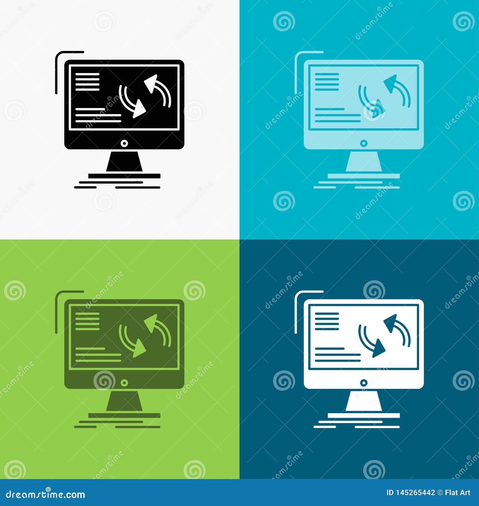Synchronization, Sync, Information, Data, Computer Icon Over Various ...