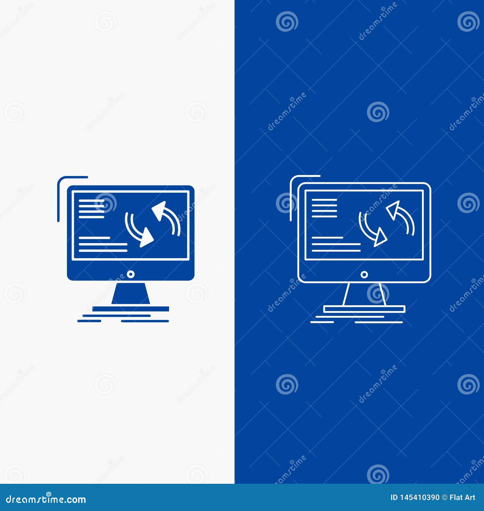 Synchronization, Sync, Information, Data, Computer Line and Glyph Web Button in Blue Color ...