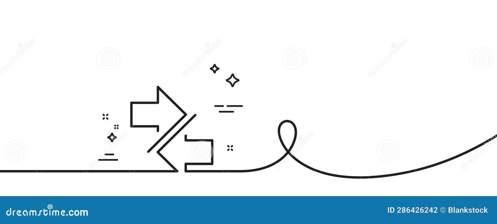 Synchronize Arrows Line Icon. Arrowheads. Continuous Line with Curl. Vector Stock Vector ...