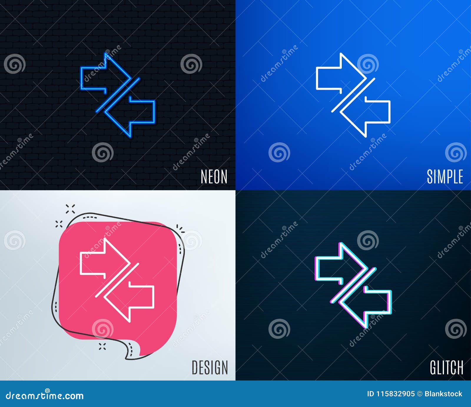 Synchronize Arrows Line Icon. Arrowheads. Stock Vector - Illustration ...