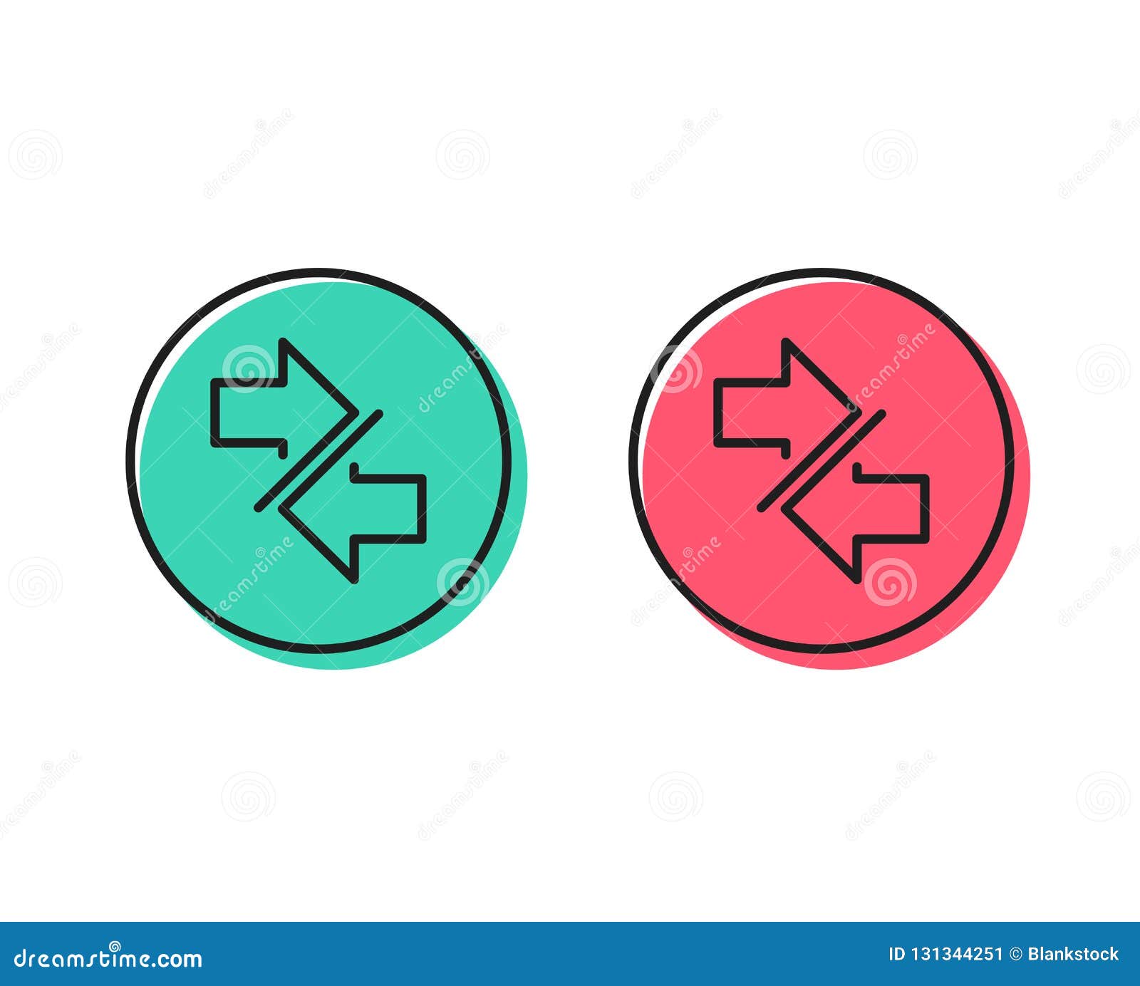 Synchronize Arrows Line Icon. Arrowheads. Vector Stock Vector ...