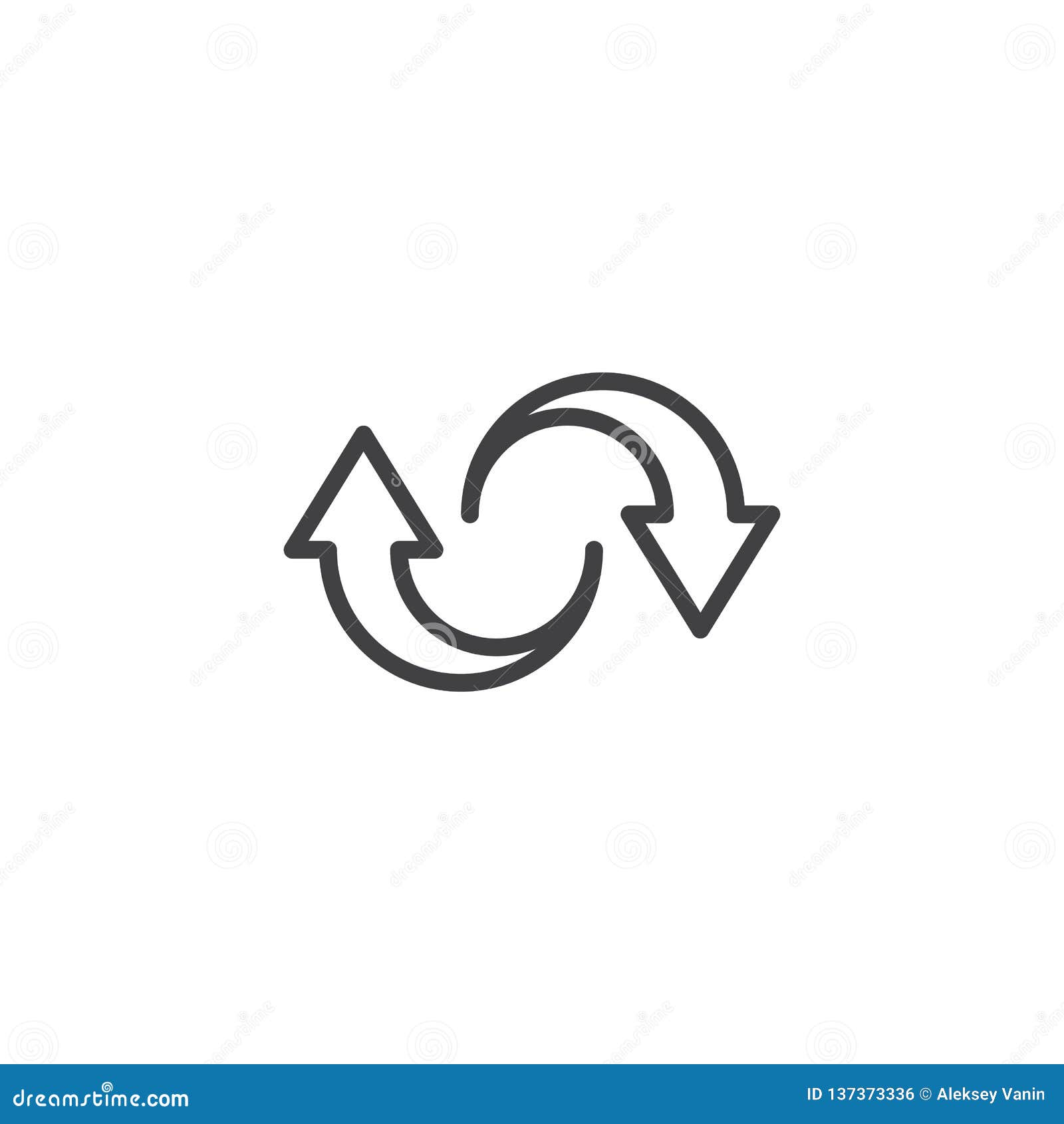 Synchronize Arrows Line Icon Stock Vector - Illustration of rotate ...