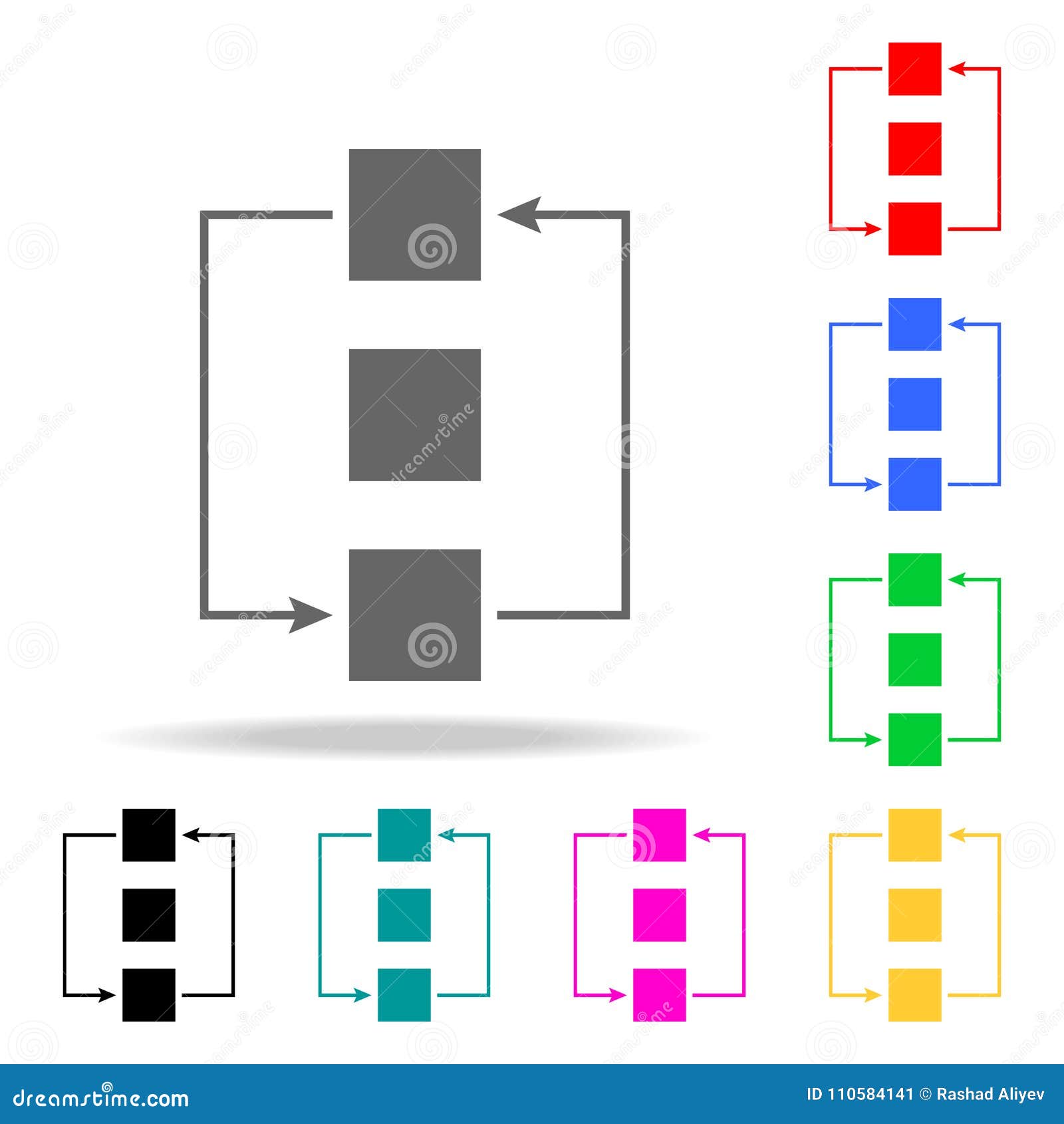 Synchronize Folders - Minimal Flat Icon. Elements in Multi Colored ...