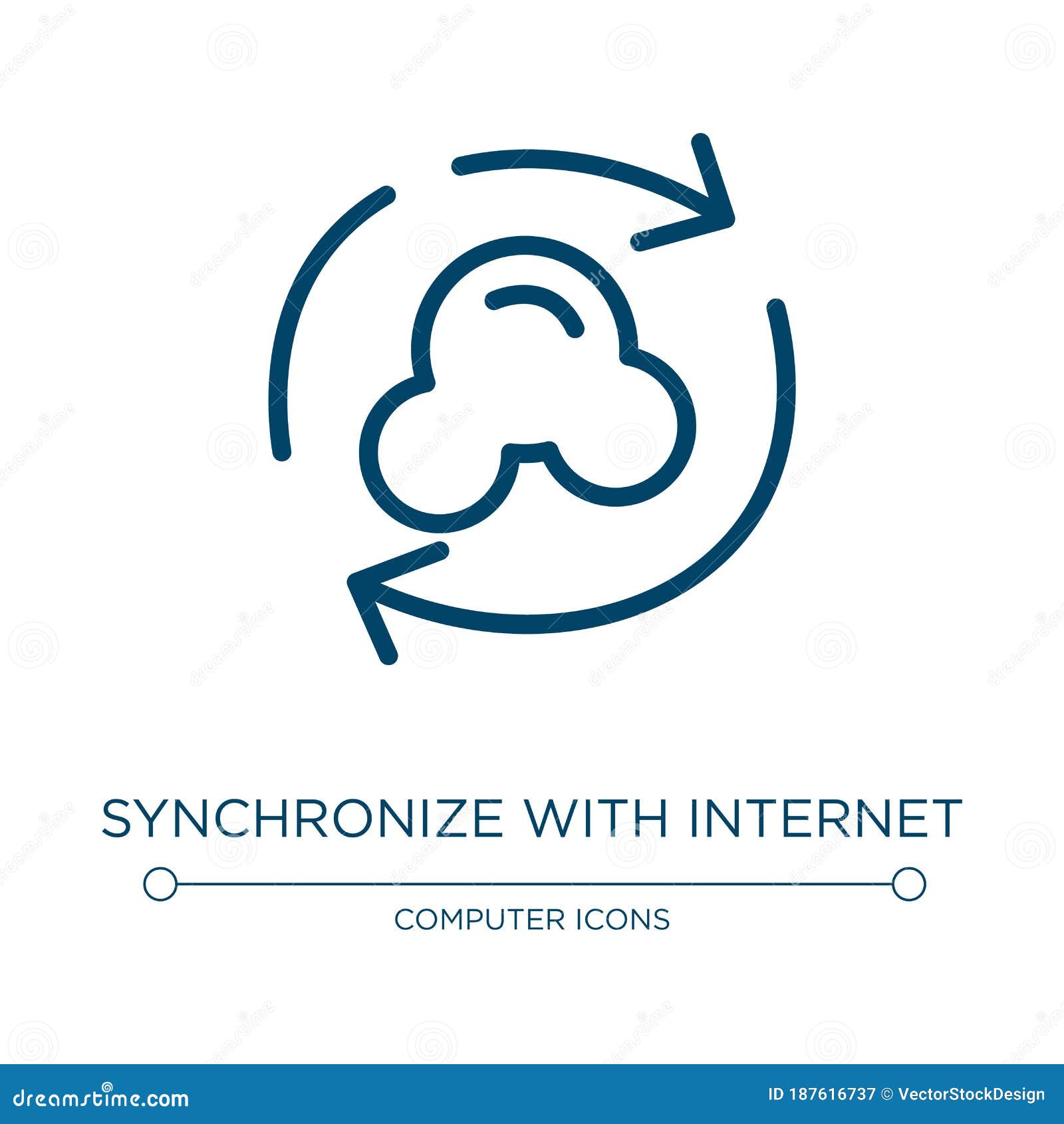 Synchronize with Internet Icon. Linear Vector Illustration from Cloud ...