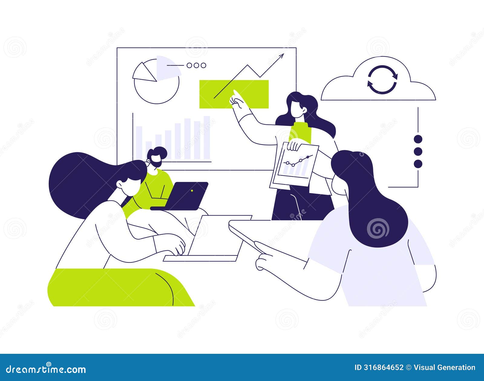 Synchronized Access. Group Of People Discussing Plans Together ...