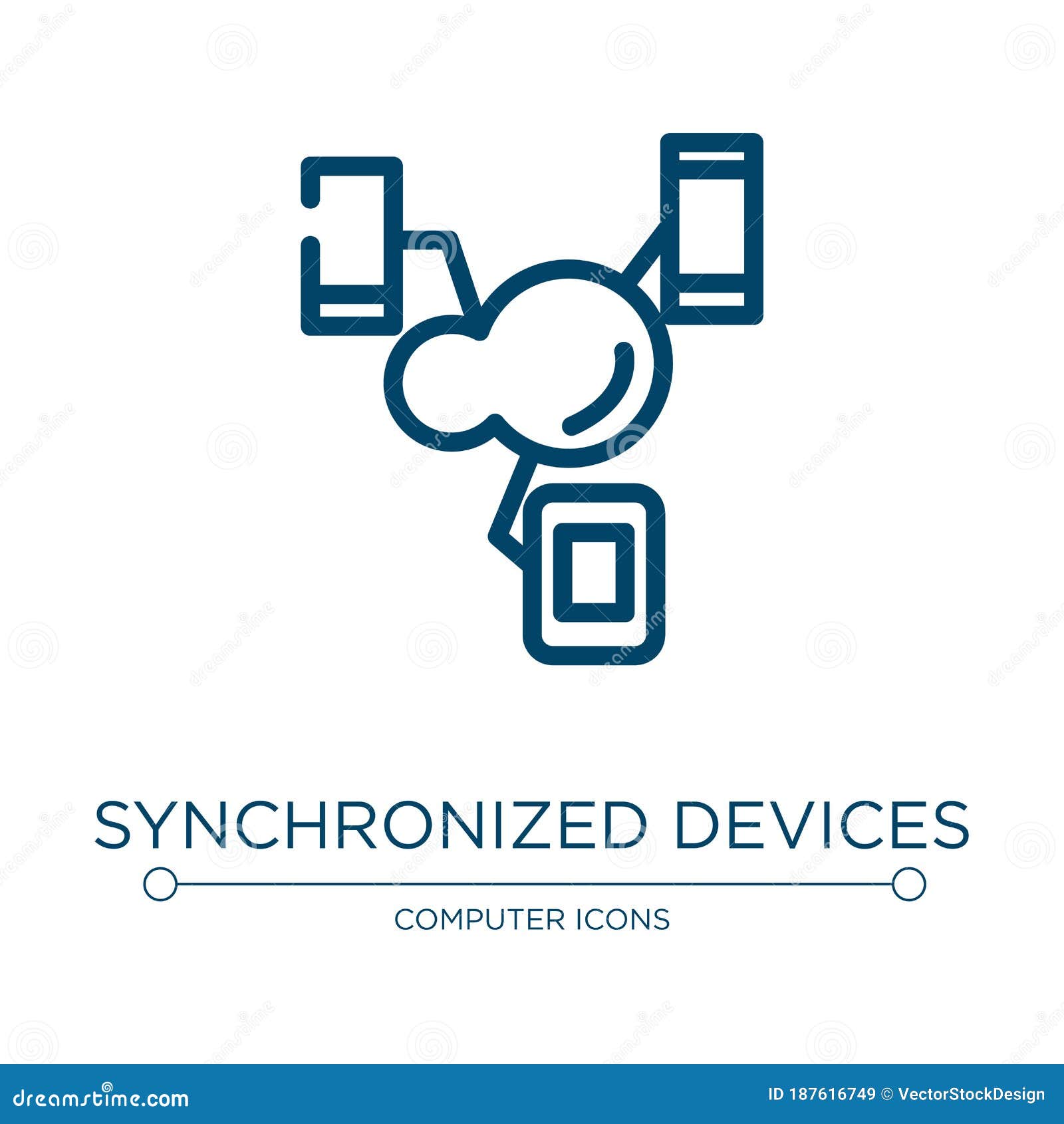 Synchronized Devices Icon. Linear Vector Illustration from Cloud ...