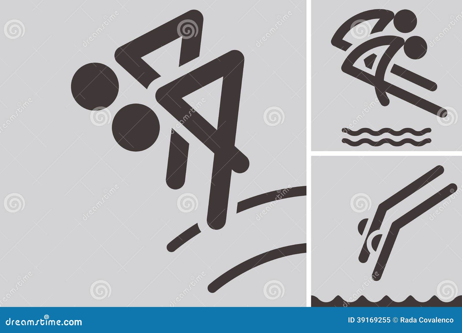 Synchronized diving icons stock vector. Illustration of training - 39169255