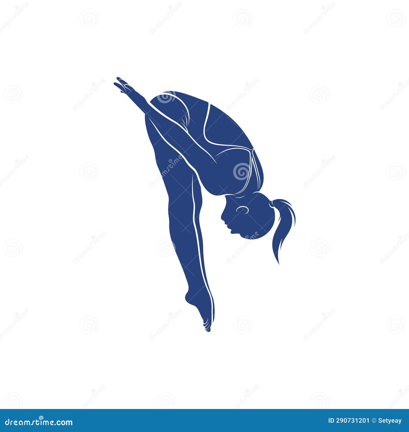 Springboard Or Platform Diving. Paper Cut Diver Athlete White ...