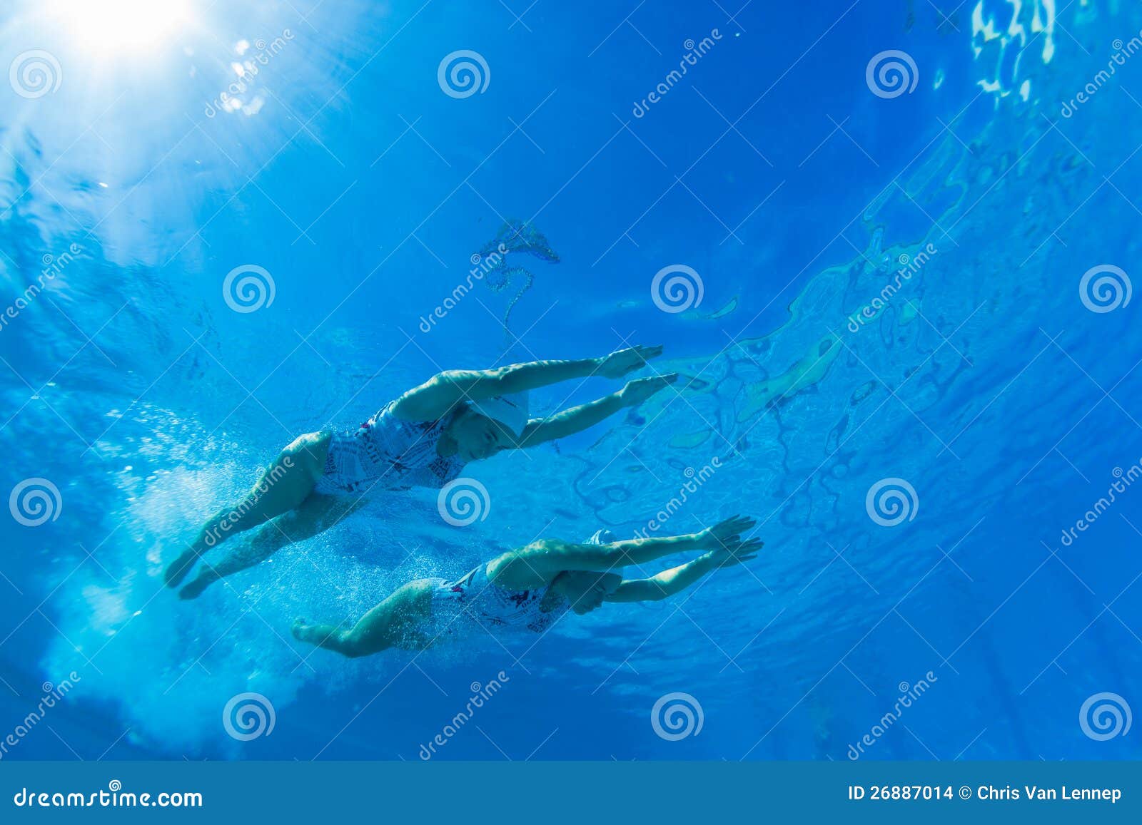 Synchronized Girls Dive Underwater Editorial Stock Image - Image: 26887014