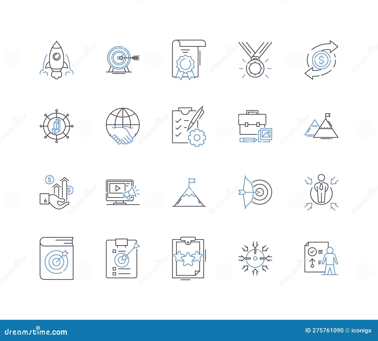 Synchronized Leadership Line Icons Collection. Cohesion, Synergy ...