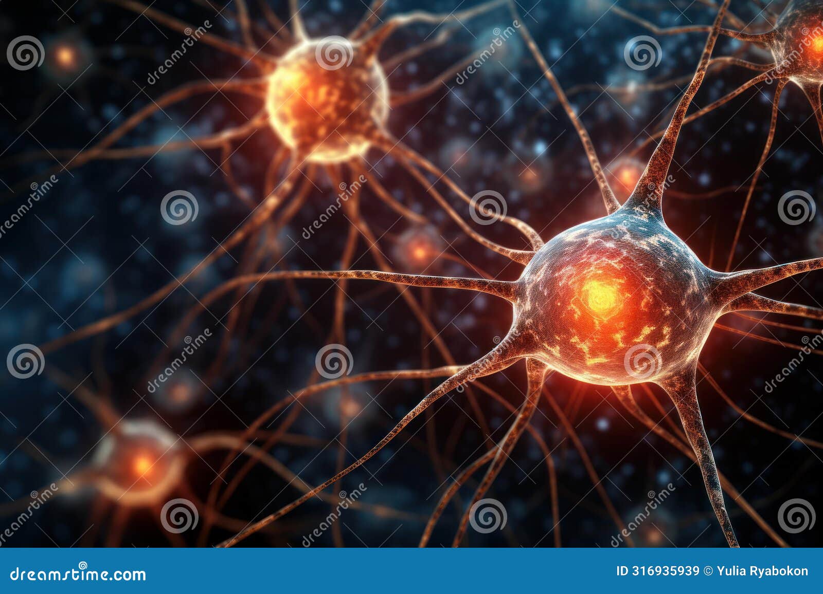 Synchronized Neurons Brain Operation. Generate Ai Stock Image - Image ...