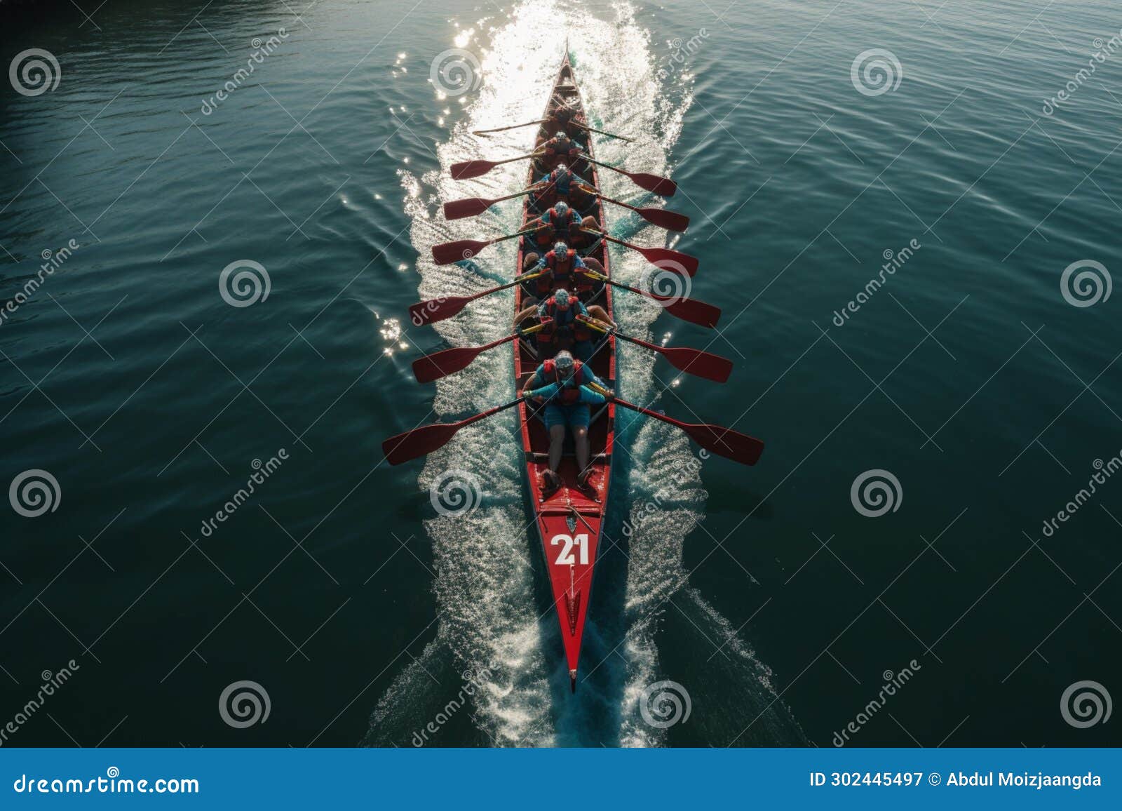 Synchronized Rowers on the Sea Aerial View, Perfect Harmony Stock ...