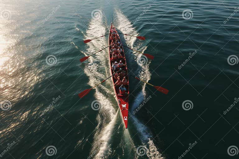 Synchronized Rowers on the Sea Aerial View, Perfect Harmony Stock ... Synchronized Rowers on the Sea Aerial View, Perfect Harmony Stock ...
