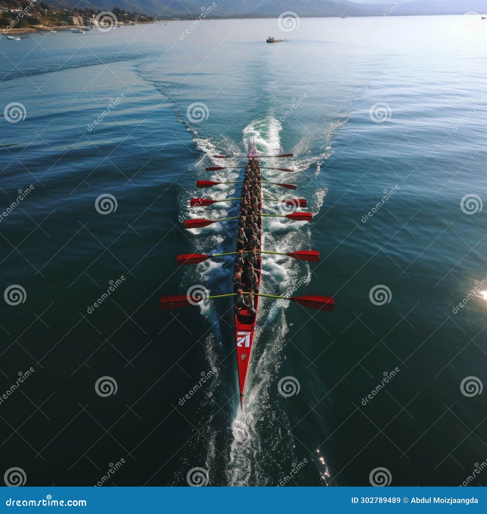 Synchronized Rowers on the Sea Aerial View, Perfect Harmony Stock ... Synchronized Rowers on the Sea Aerial View, Perfect Harmony Stock ...