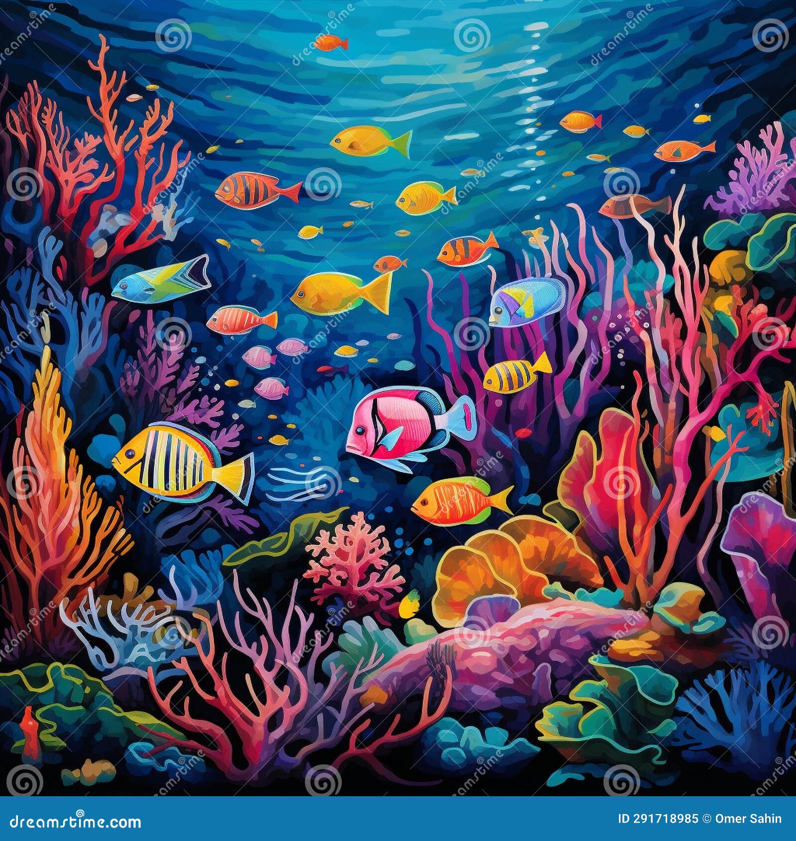 Synchronized Schools: Harmonious Patterns of Shoaling Fish Stock Image ...