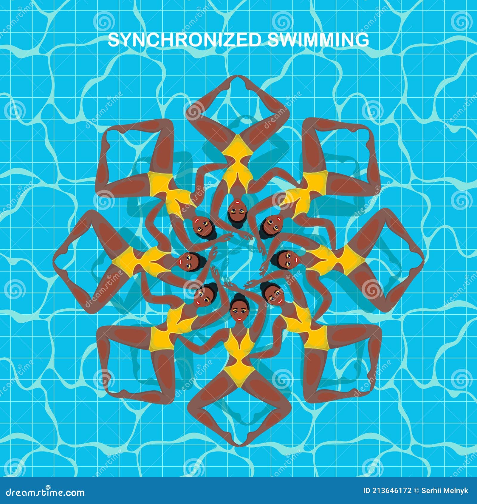 Synchronized swim. Vector stock vector. Illustration of synchronized ...