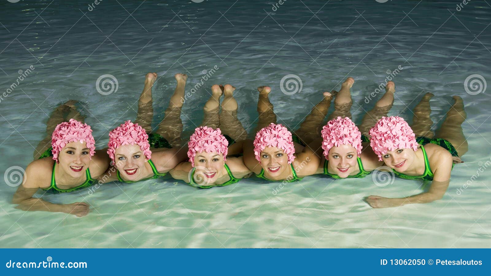 Synchronized swimmers stock photo. Image of female, reflective - 13062050