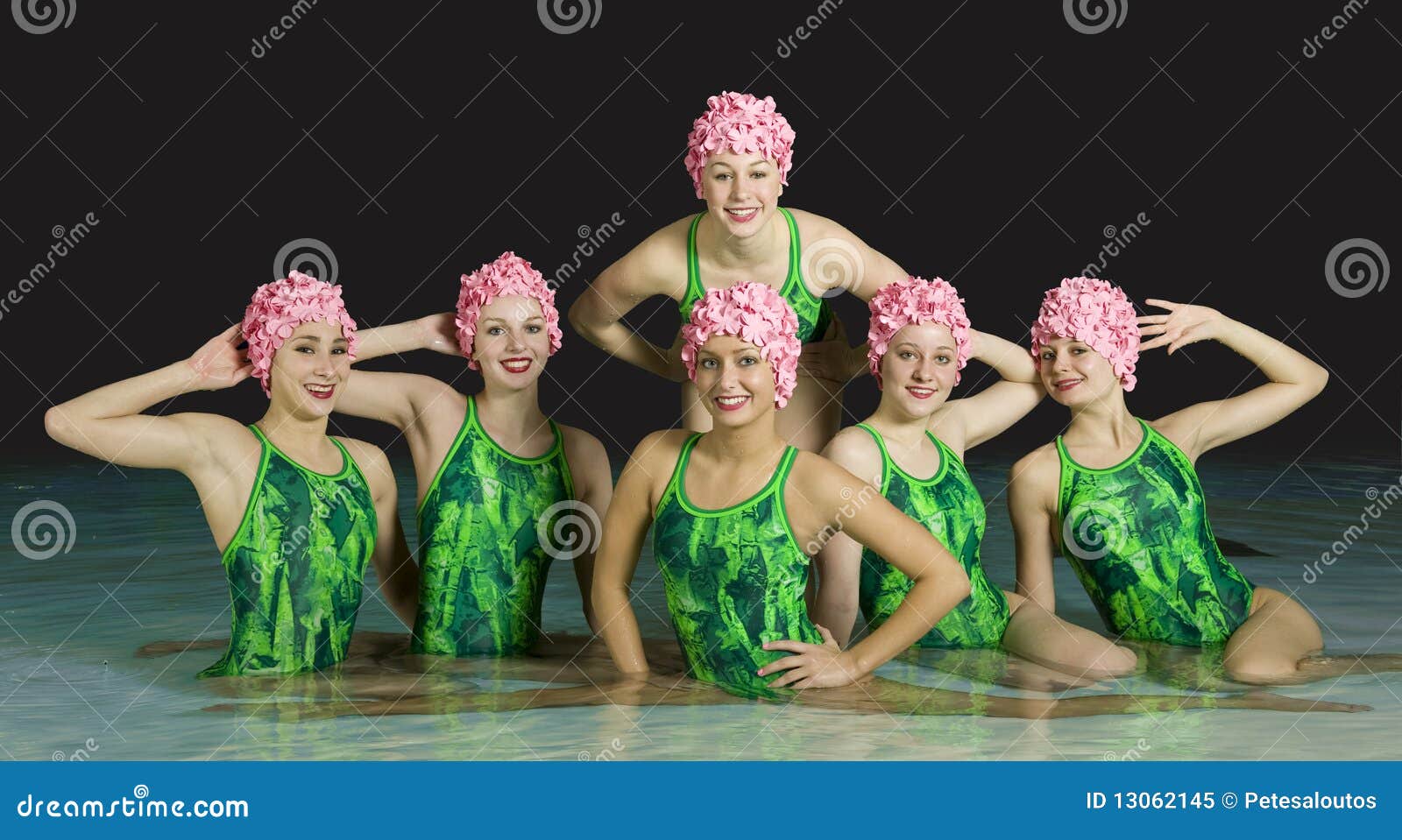 Synchronized swimmers stock image. Image of posing, coordination - 13062145