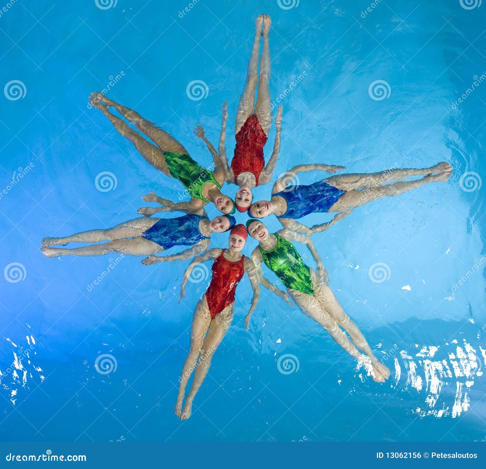 Synchronized swimmers stock photo. Image of reflective - 13062156