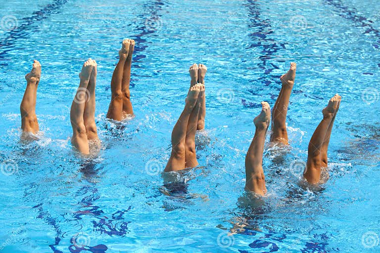 Synchronized swimmers stock image. Image of coordination - 28220597