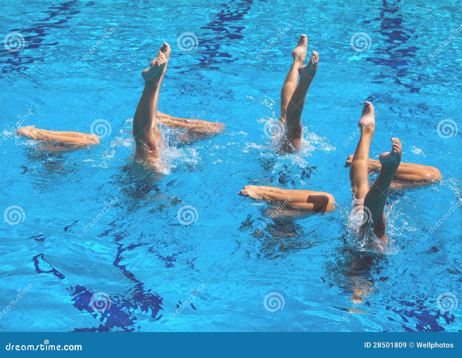 Synchronized swimmers stock image. Image of female, competitive - 28501809