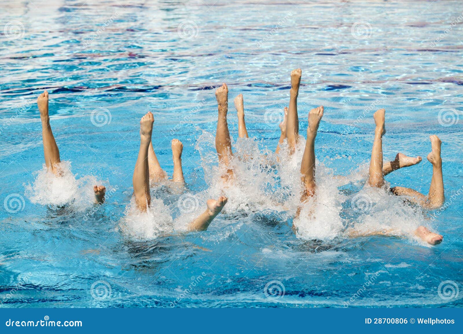 Synchronized swimmers stock photo. Image of foot, human - 28700806