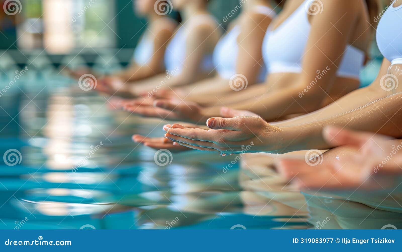 Synchronized Swimmers Hands Aligned, Showcasing Exceptional ...