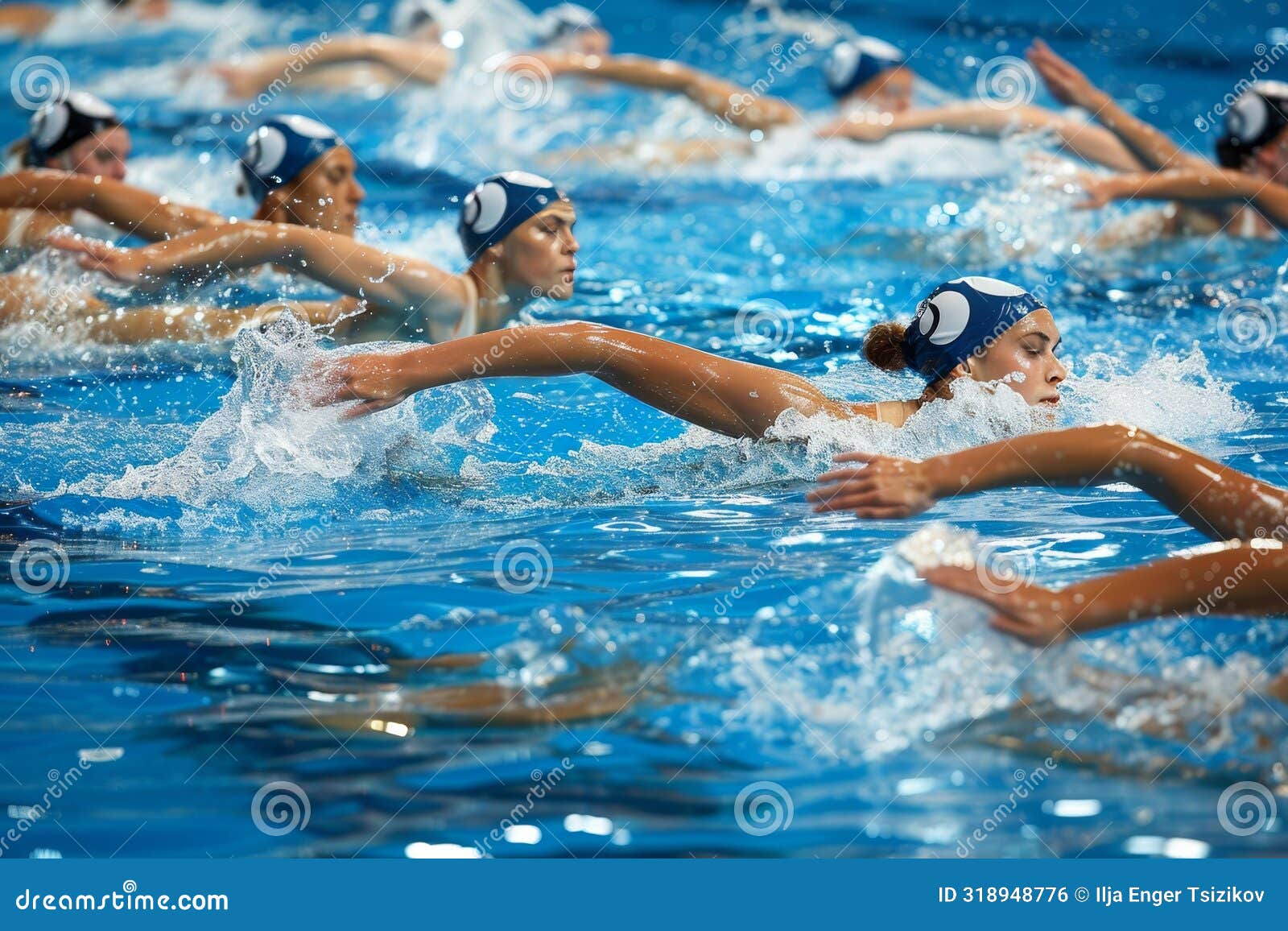 Synchronized Swimmers Exhibiting Perfect Coordination In Routine At ...