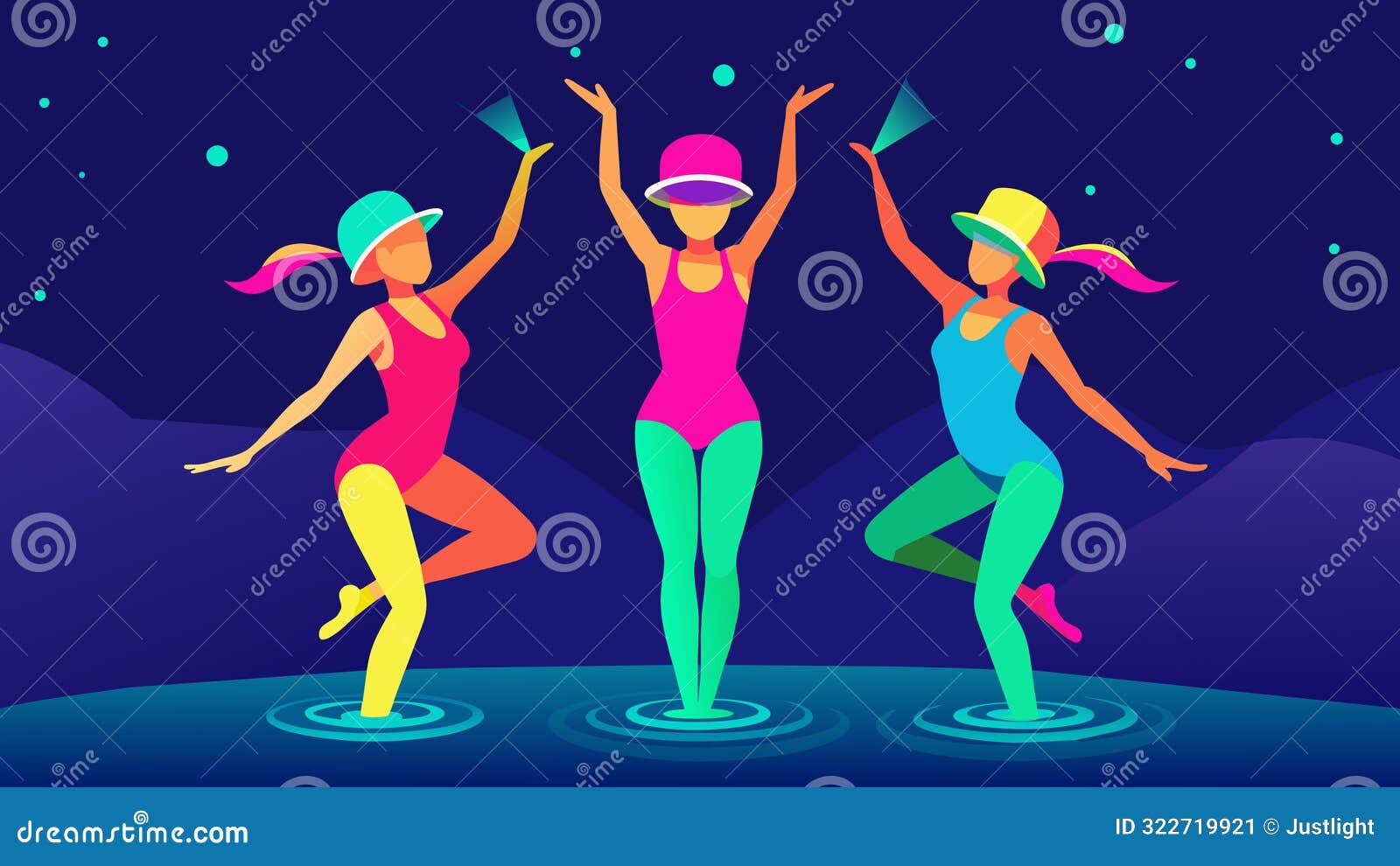 Synchronized Swimmers Exhibiting Perfect Coordination In Routine At ... Synchronized Swimmers Exhibiting Perfect Coordination In Routine At ...