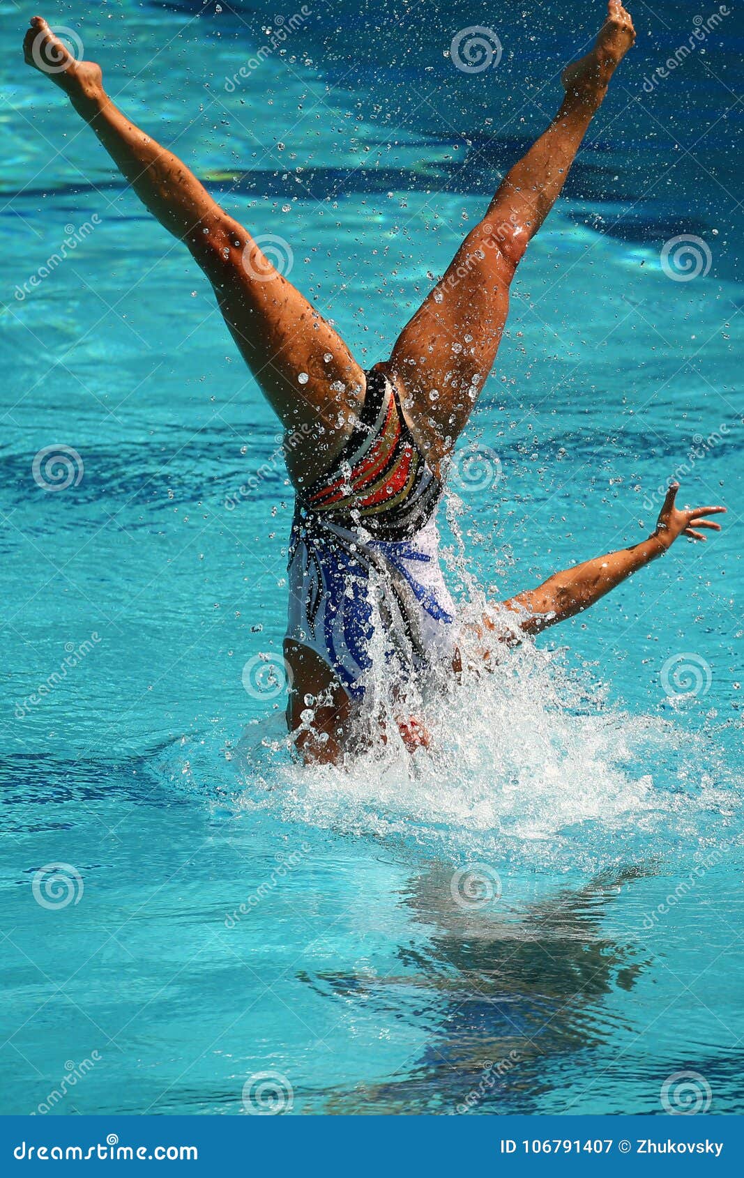 Synchronized Swimming Duet during Competition Editorial Photography ...