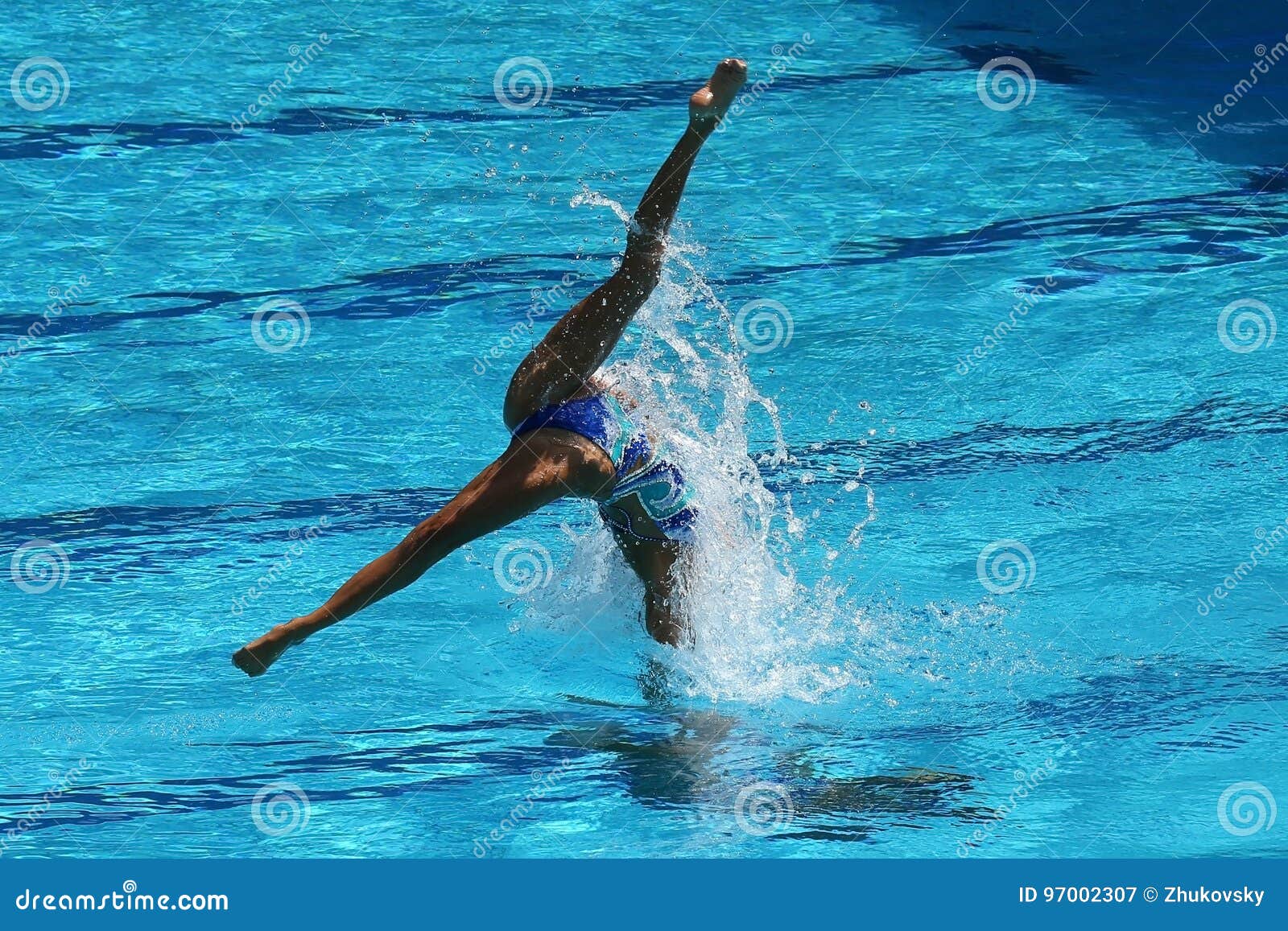 Synchronized Swimming Duet during Competition Editorial Photography ...