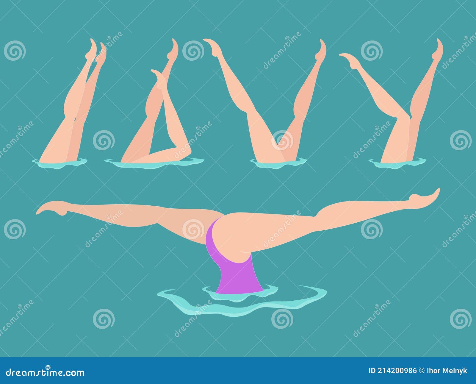 Synchronized Swimming. Vector Stock Vector - Illustration of banner ...