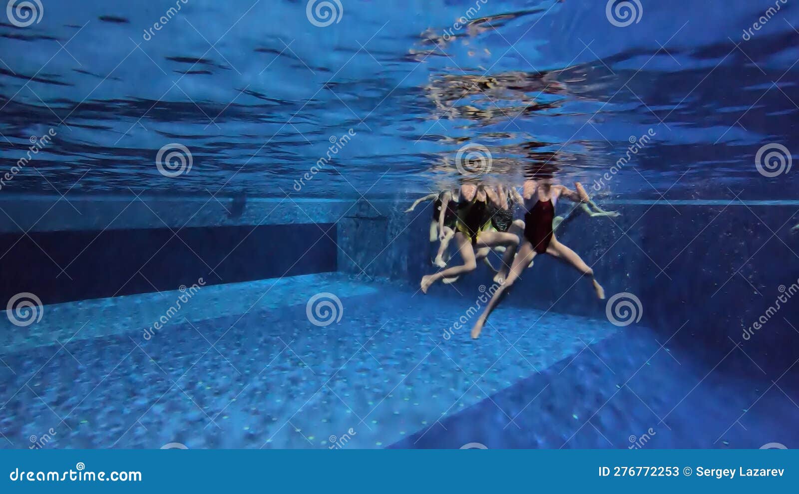 Synchronized Swimming Junior Team Underwater Training in the Swimming ...