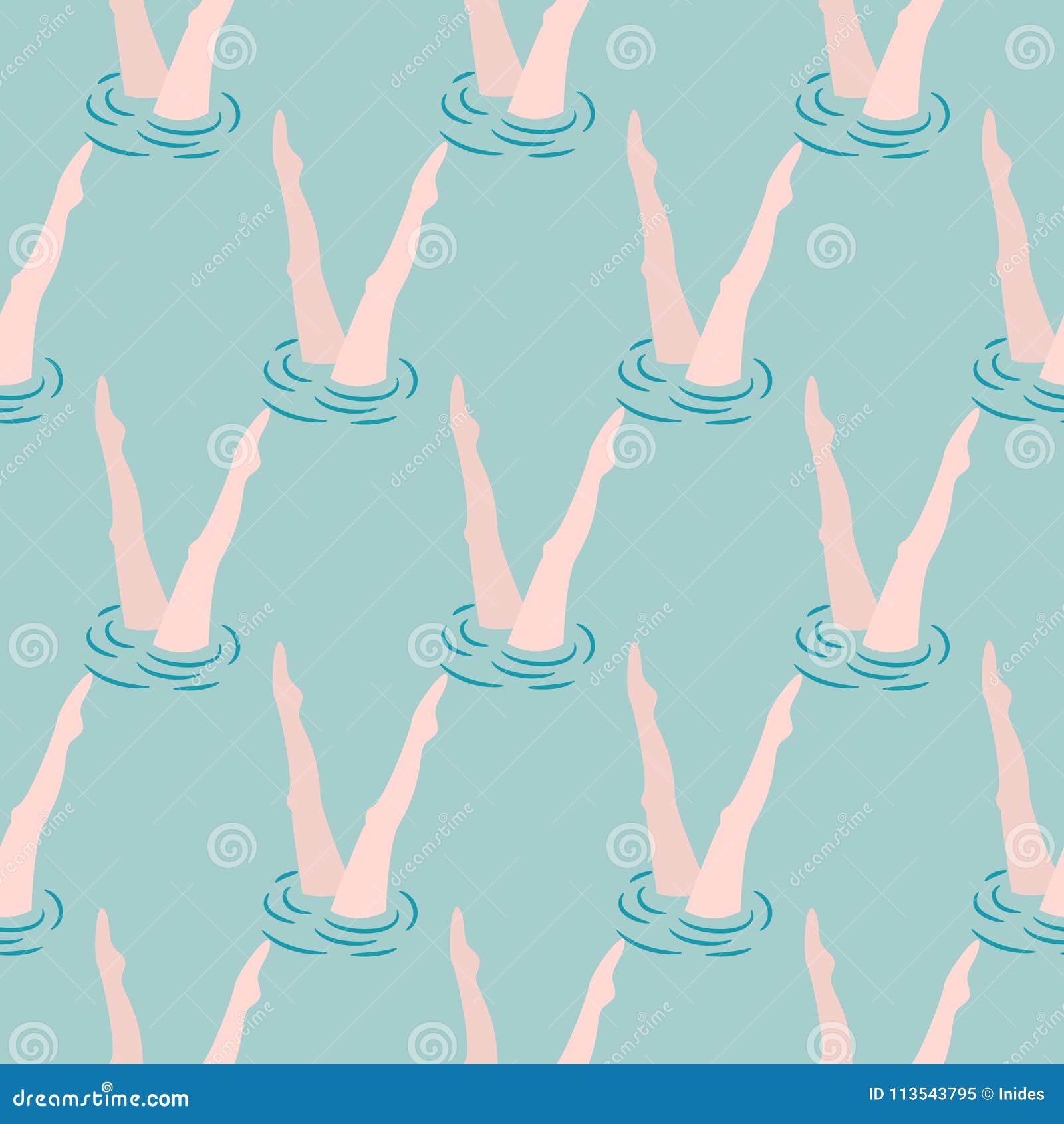 Synchronized Swimming Performance Seamless Vector Pattern ...