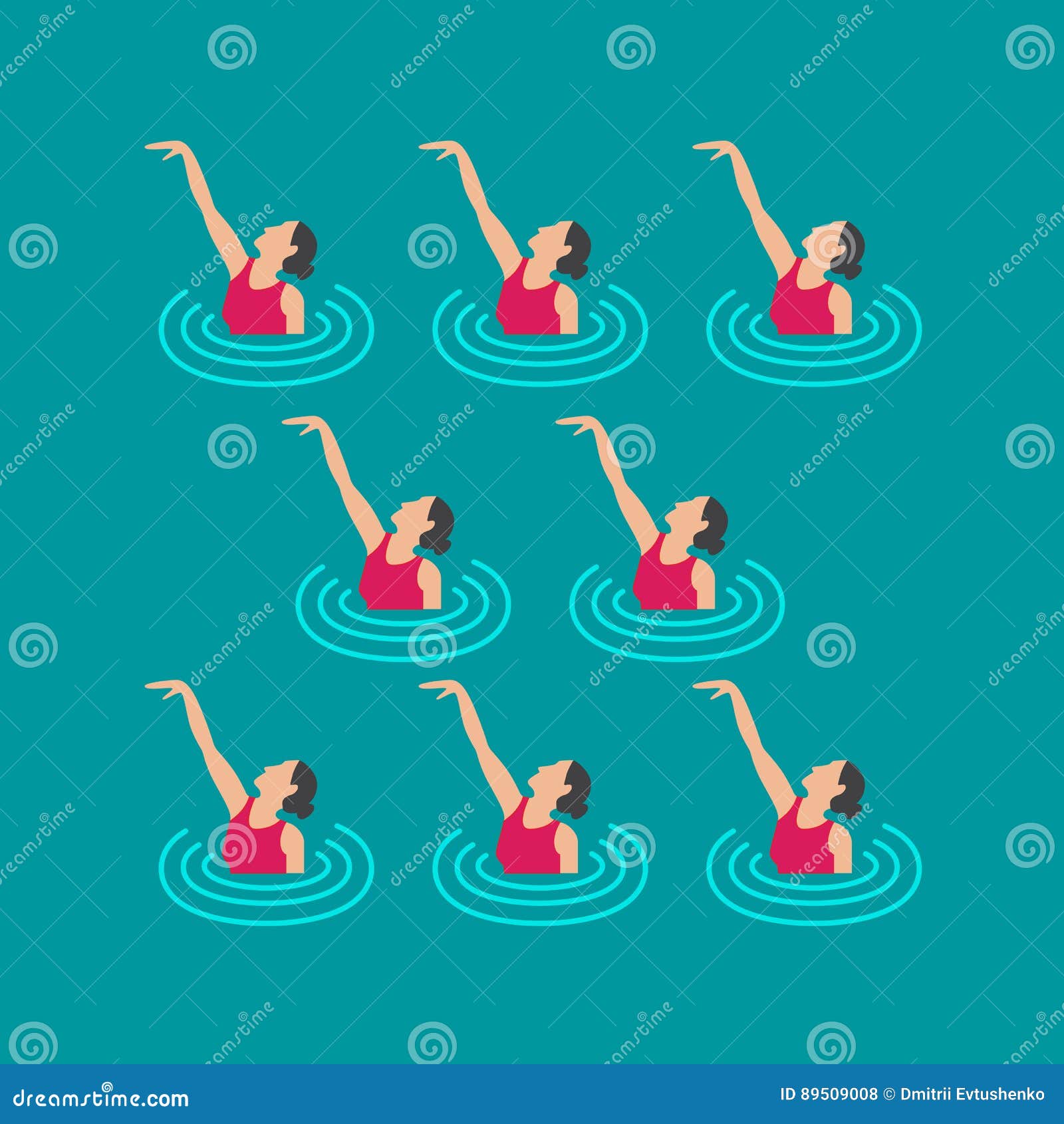 Synchronized Swimming Performance Stock Vector - Illustration of ...