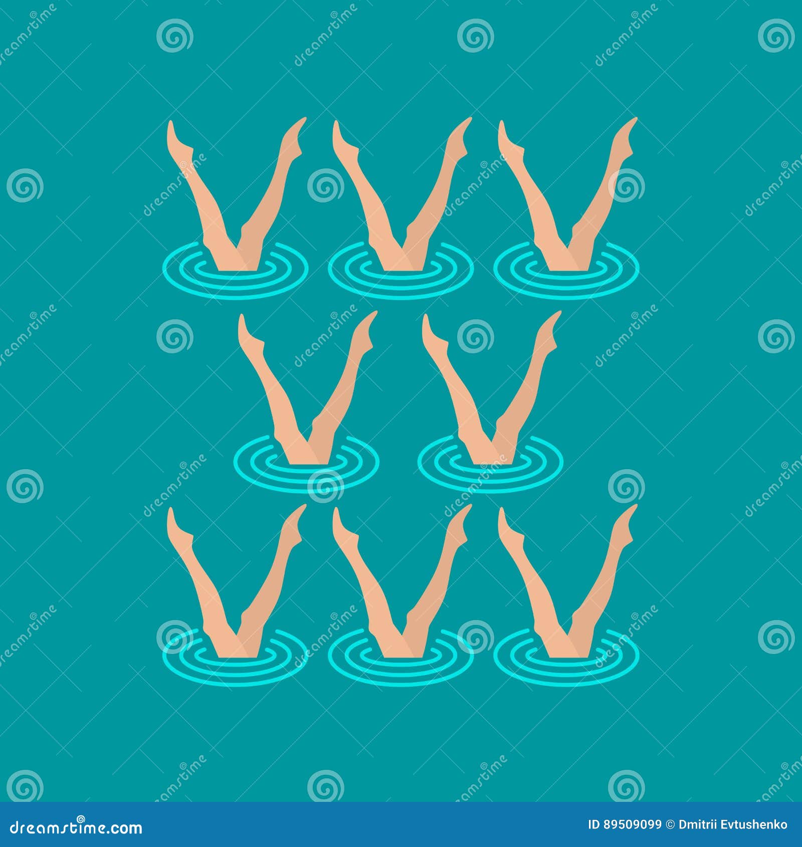 Synchronized Swimming Performance Stock Vector - Illustration of adult ...