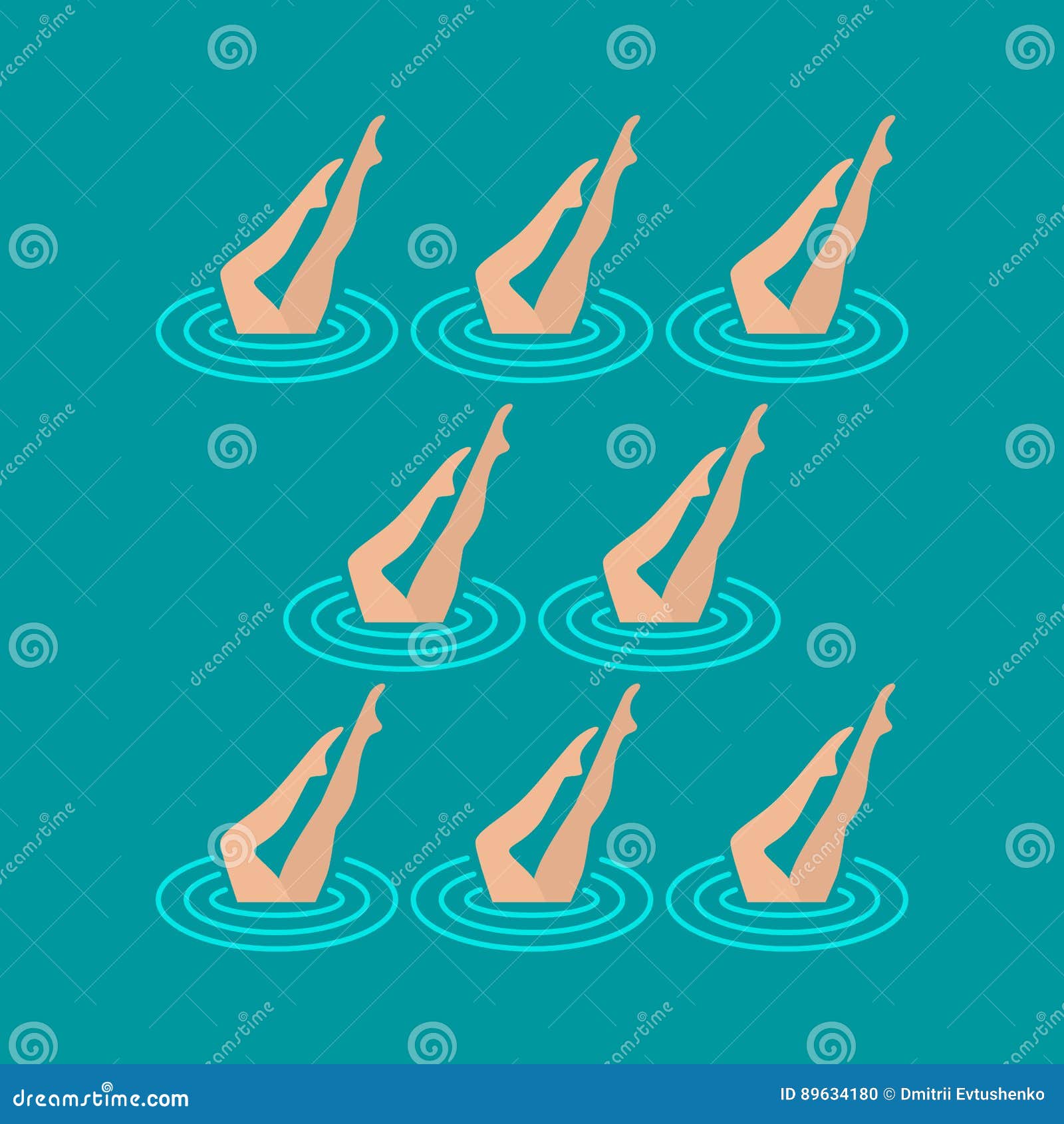 Synchronized Swimming Performance Stock Vector - Illustration of dance ...