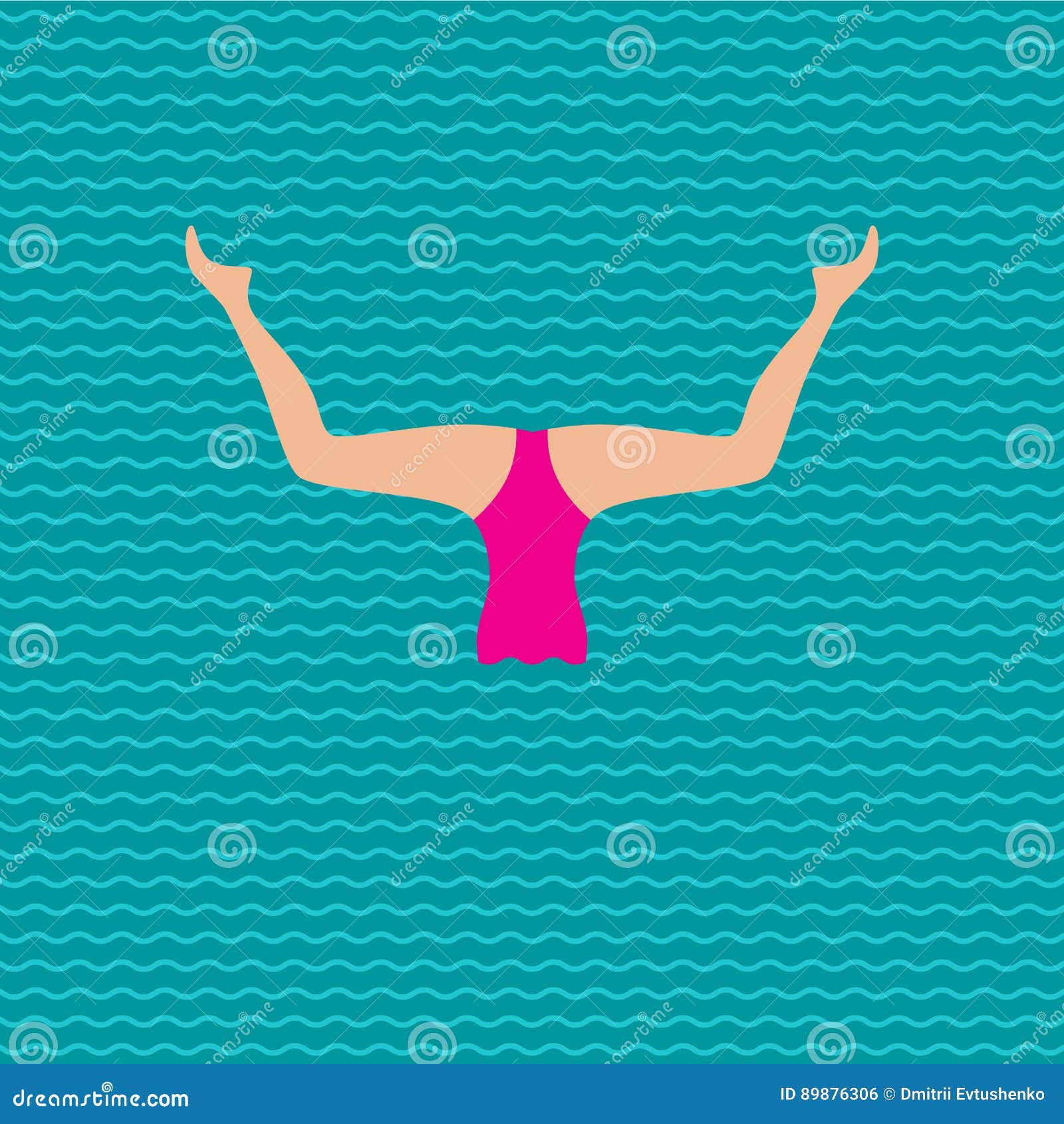Synchronized Swimming Performance Stock Vector - Illustration of ...