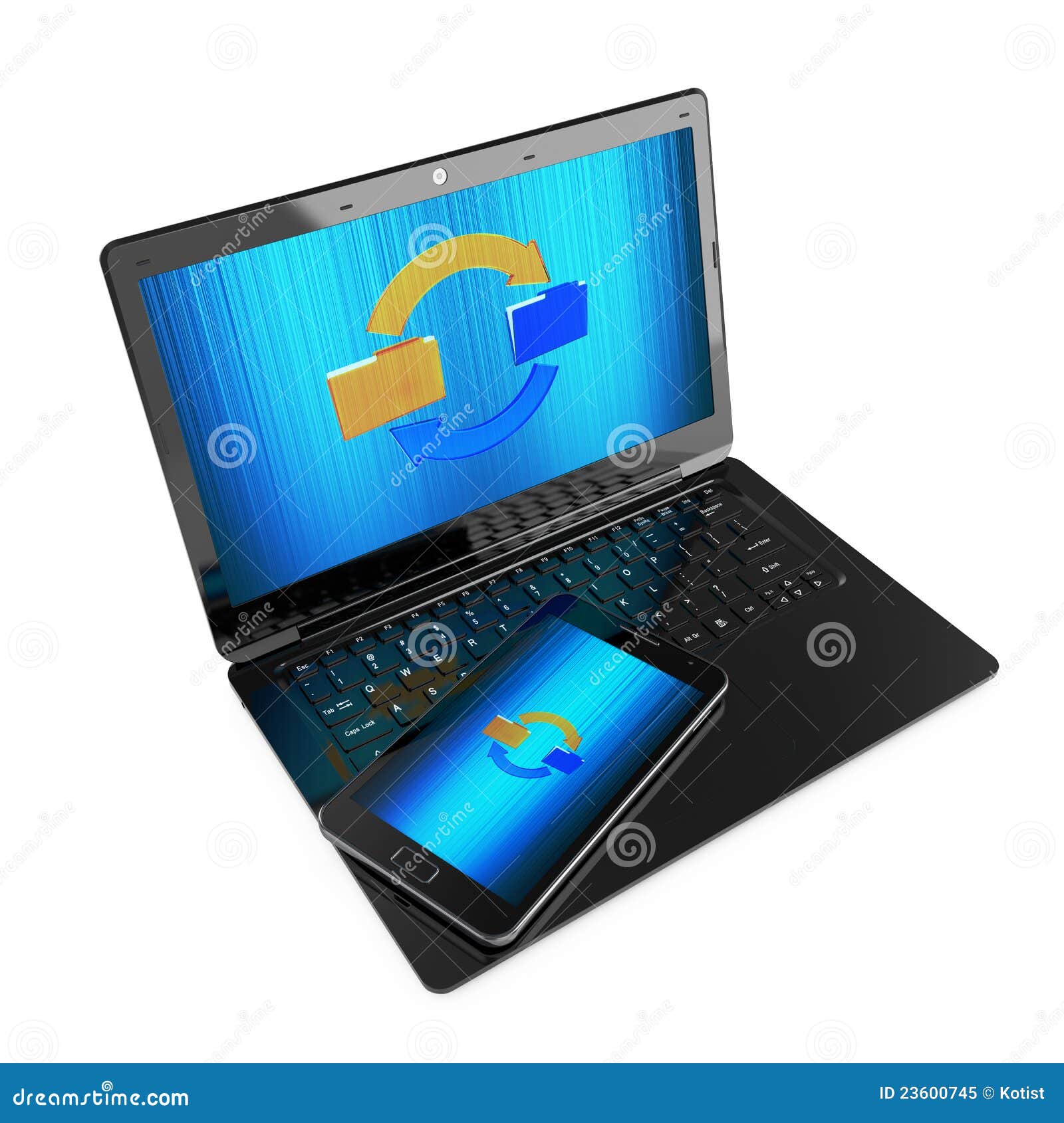 Synchronizing stock illustration. Illustration of monitor - 23600745