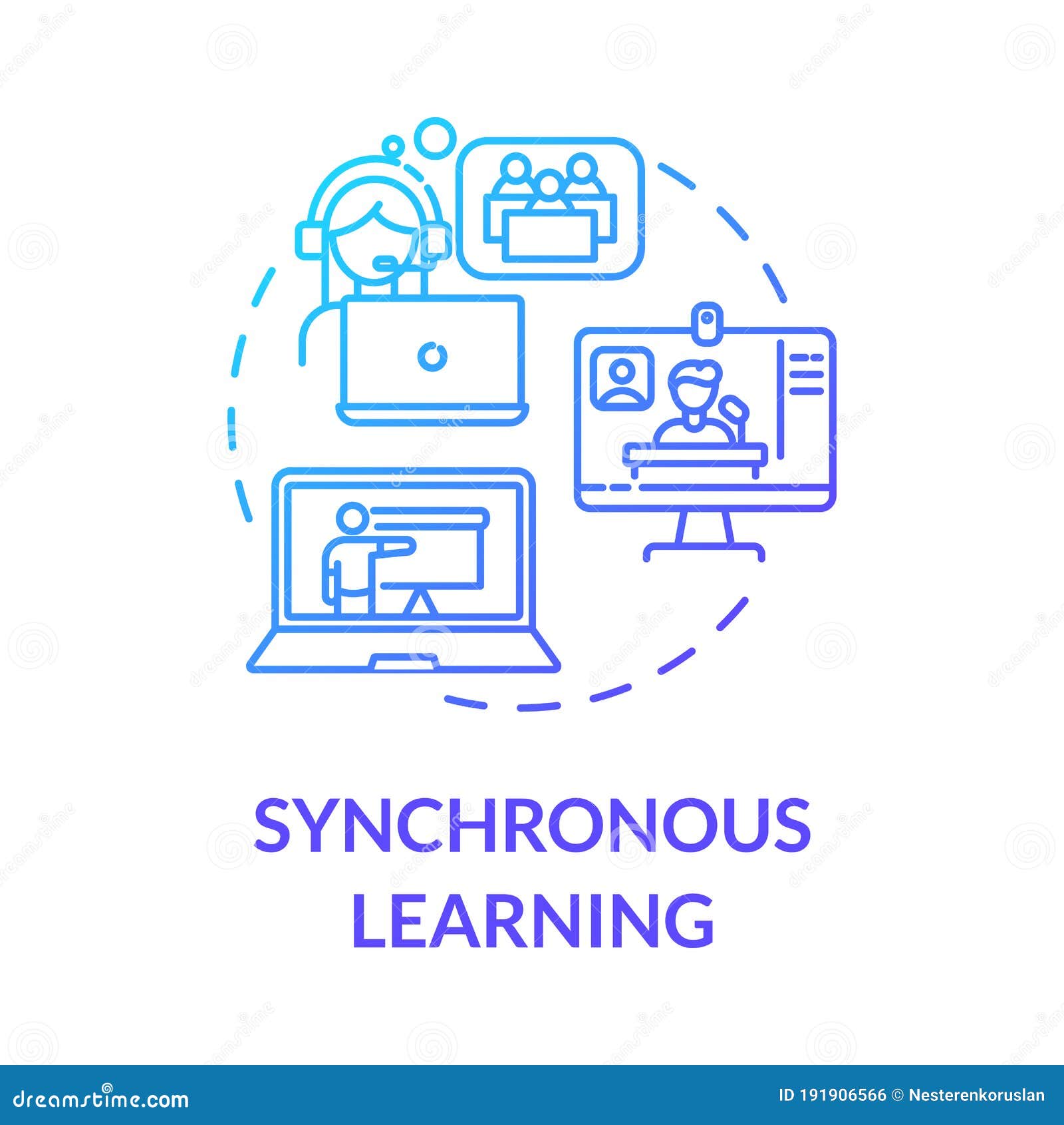 Synchronous Learning Concept Icon Vector Illustration | CartoonDealer ... Synchronous Learning Concept Icon Vector Illustration | CartoonDealer ...